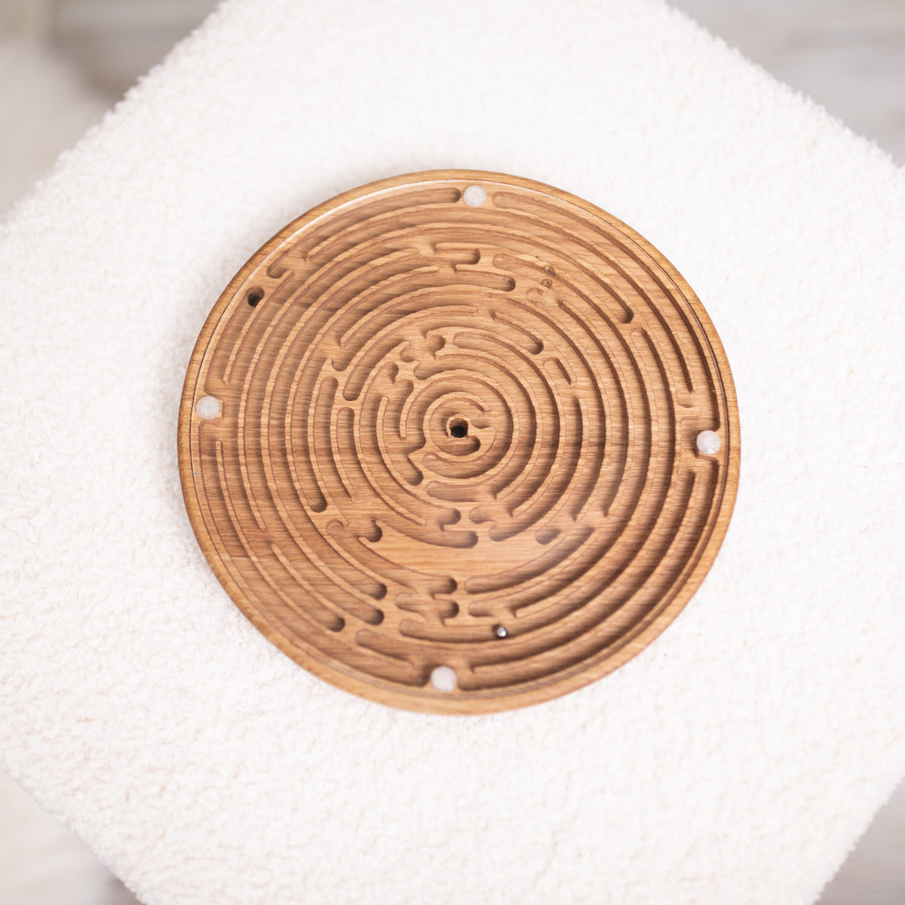 Double-sided wooden labyrinth game – THREEWOOD