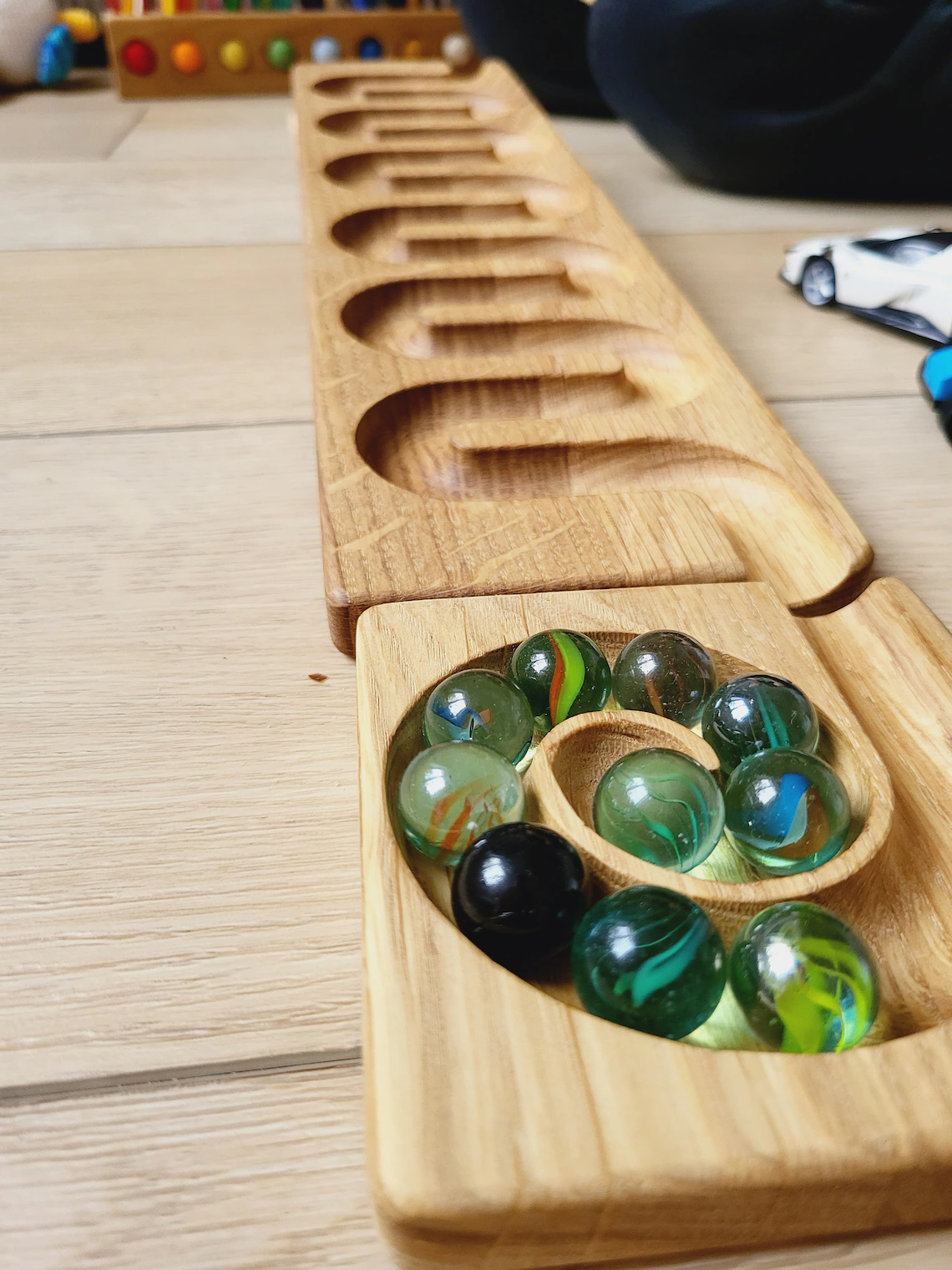 Marble run track marble run race marble machine winding track set wood ...