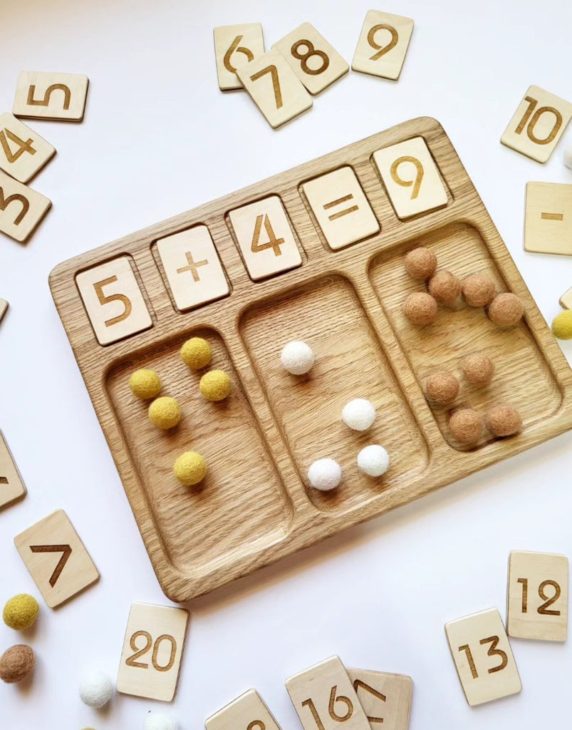 Montessori math board 1-20 with 3 sections – THREEWOOD