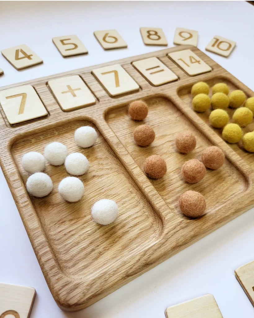 Montessori math board 1-20 with 3 sections – THREEWOOD
