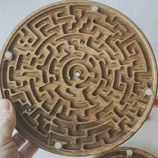 Double-sided wooden labyrinth game, maze – THREEWOOD