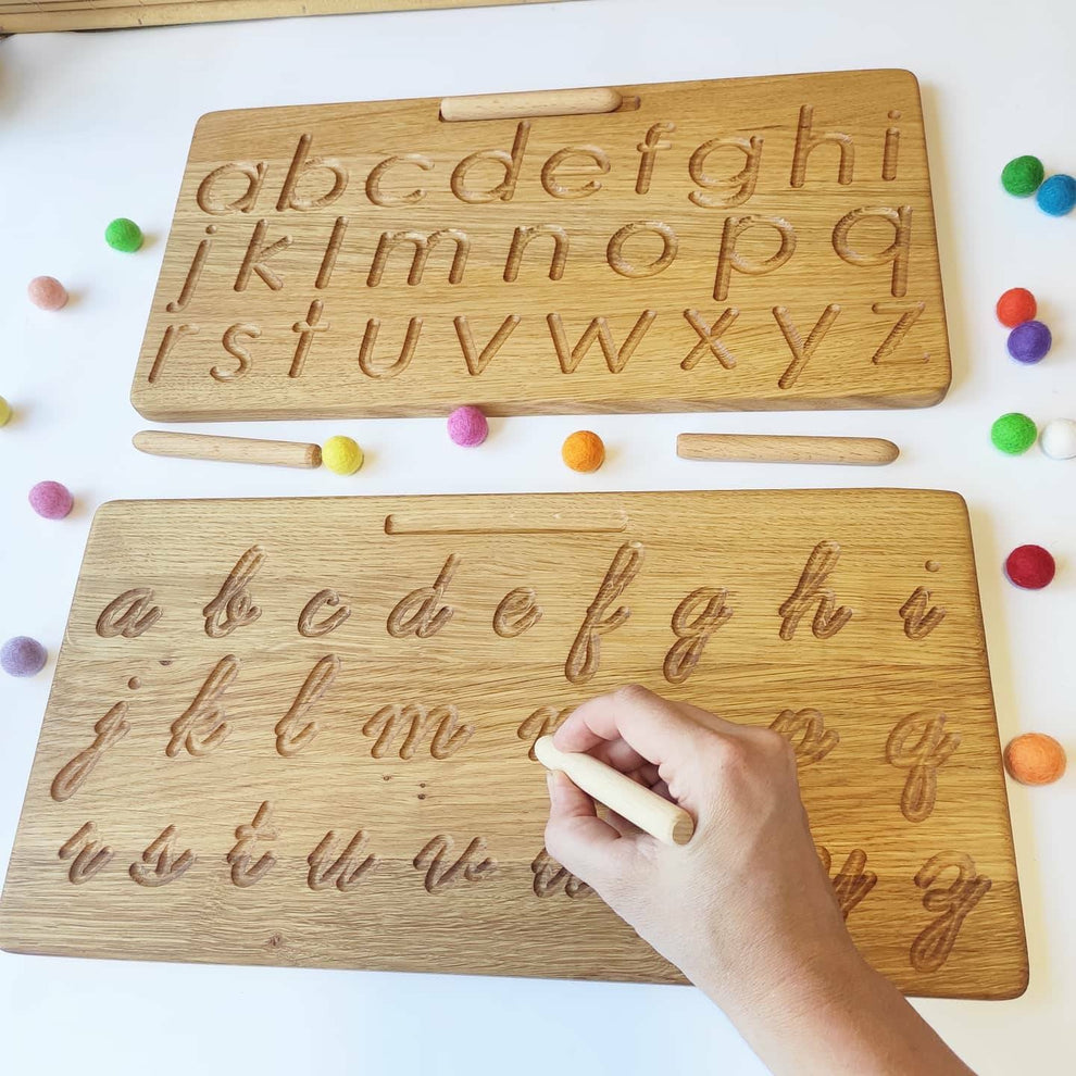 English alphabet reversible tracing board – THREEWOOD